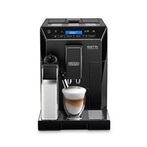 delonghi ecam44660b eletta fully automatic espresso, cappuccino and coffee machine with one touch lattecrema system and milk drinks menu