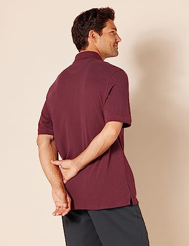 Amazon Essentials Men's Regular-Fit Cotton Pique Polo Shirt (Available in Big & Tall), Burgundy, Large