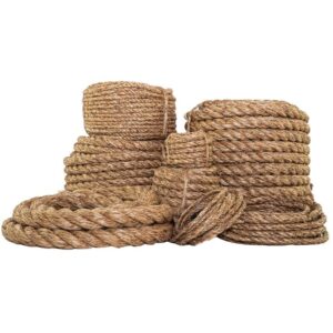 SGT KNOTS Twisted Manila Rope - Natural 3 Strand Fiber Hemp Rope for Indoor and Outdoor Use | Multipurpose Manila Rope for Crafts, DIY Projects, Home Decorating, Climbing | 1/2 in x 25 ft