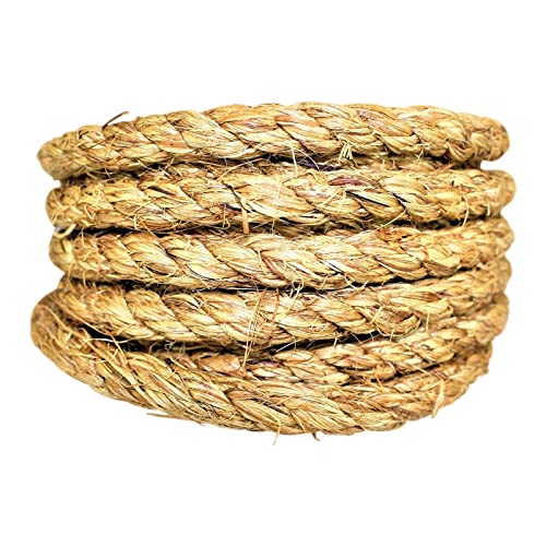 SGT KNOTS Twisted Manila Rope - Natural 3 Strand Fiber Hemp Rope for Indoor and Outdoor Use | Multipurpose Manila Rope for Crafts, DIY Projects, Home Decorating, Climbing | 1/2 in x 25 ft