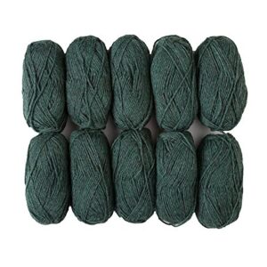 Knit Picks Wool of The Andes Worsted Weight Green 100% Wool Yarn (10 Balls - Noble Heather)