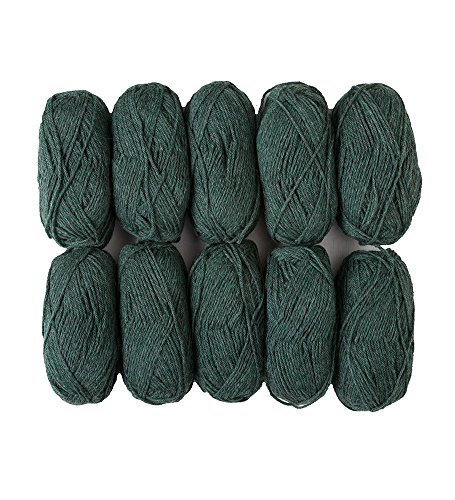 Knit Picks Wool of The Andes Worsted Weight Green 100% Wool Yarn (10 Balls - Noble Heather)