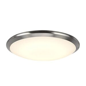 aspen creative satin nickel 63003l-1 large led flush mount finish with glass shade