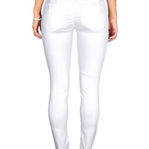 Wax Women's Juniors Body Flattering Mid Rise Skinny Jeans White 7