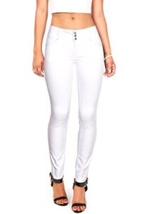 wax women's juniors body flattering mid rise skinny jeans white 7