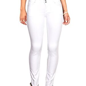 Wax Women's Juniors Body Flattering Mid Rise Skinny Jeans White 7