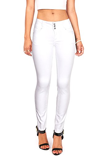 Wax Women's Juniors Body Flattering Mid Rise Skinny Jeans White 7