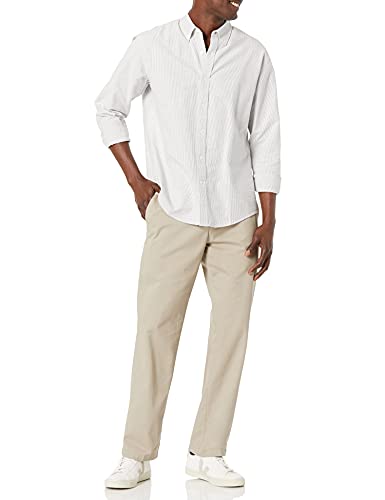 Amazon Essentials Men's Classic-Fit Wrinkle-Resistant Flat-Front Chino Pant (Available in Big & Tall), Khaki Brown, 34W x 32L