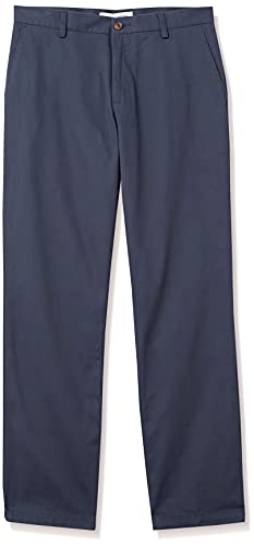 Amazon Essentials Men's Classic-Fit Wrinkle-Resistant Flat-Front Chino Pant (Available in Big & Tall), Navy, 38W x 32L