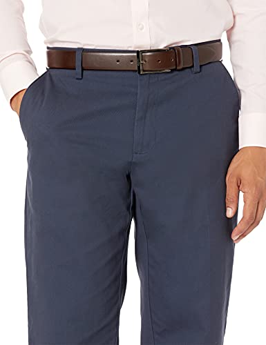 Amazon Essentials Men's Classic-Fit Wrinkle-Resistant Flat-Front Chino Pant (Available in Big & Tall), Navy, 38W x 32L