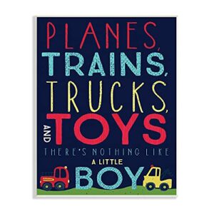 stupell industries planes, trains, trucks and toys wall plaque, 10x15, design by artist heather rosas