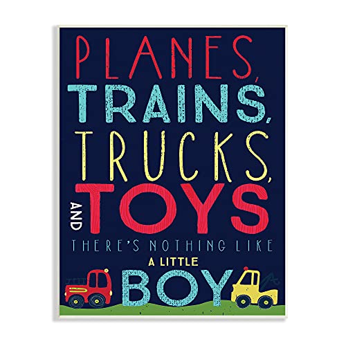 Stupell Industries Planes, Trains, Trucks and Toys Wall Plaque, 10x15, Design by Artist Heather Rosas