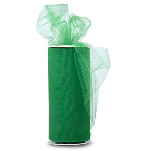 Holiday Colors Tulle Roll - 3 Holiday Colors Tulle Fabric Rolls, Classic Green, Red and Gold, 6 Inches by 25 Yards Each (75 feet).