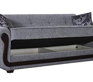 BEYAN Surf Avenue Collection Tufted Large Folding Sofa Sleeper Bed with Storage Space and Includes 2 Pillows, Gray