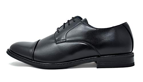 Bruno Marc Men's Prince-6 All Black Leather Lined Dress Oxfords Shoes Size 13 M US