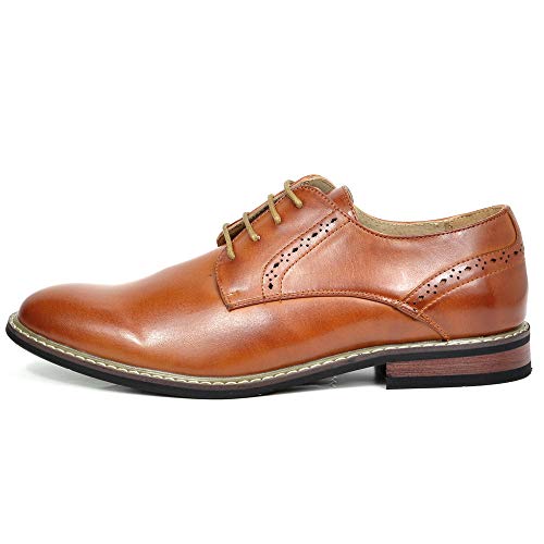 Bruno Marc Mens Leather Lined Dress Shoes, Brown - 9.5 (Oxford)