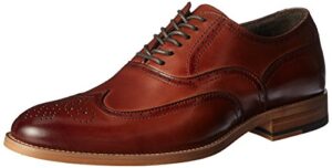 stacy adams men's dunbar-wingtip oxford, cognac, 10.5 w us