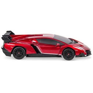 Best Choice Products 1:24 Scale Kids Licensed RC Lamborghini Veneno Car, Head and Taillights, Red