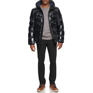 Tommy Hilfiger Men's Hooded Puffer Jacket, Black, X-Large