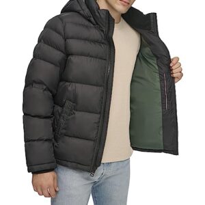 Tommy Hilfiger Men's Hooded Puffer Jacket, Black, X-Large