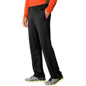 hanes men's sport x-temp performance training pant with pockets, black, m