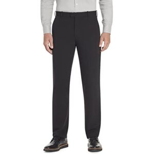 van heusen men's flex straight fit flat front pant, black, 36w x 29l