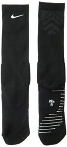 nike unisex vapor crew socks (1 pair), black/white, large