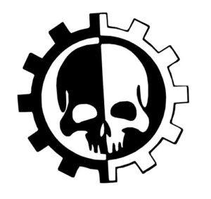 warhammer adeptus mechanicus symbol, warhammer mechanicus vinyl decal, mechanicus sticker, warhammer decal