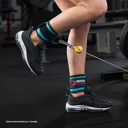 DMoose Ankle Strap for Cable Machine Attachments - Gym Ankle Cuff for Kickbacks, Glute Workouts, Leg Extensions, Curls, Booty Hip Abductors Exercise for Men Women