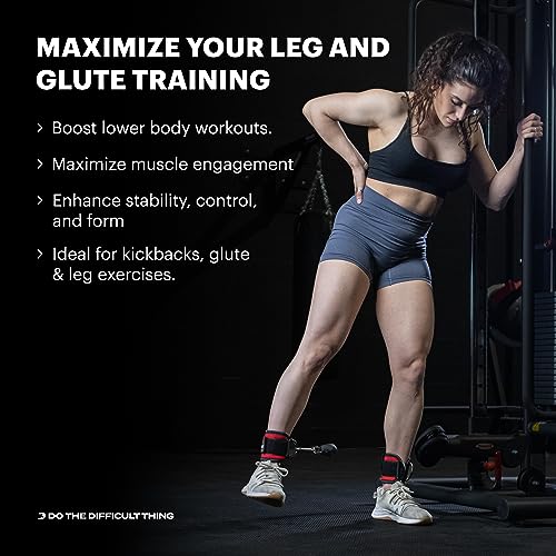 DMoose Ankle Strap for Cable Machine Attachments - Gym Ankle Cuff for Kickbacks, Glute Workouts, Leg Extensions, Curls, Booty Hip Abductors Exercise for Men Women