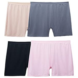 Fruit of the Loom Women's Size Underwear, Designed to Fit Your Curves, Boxer Brief-Microfiber-Assorted, 10 Plus