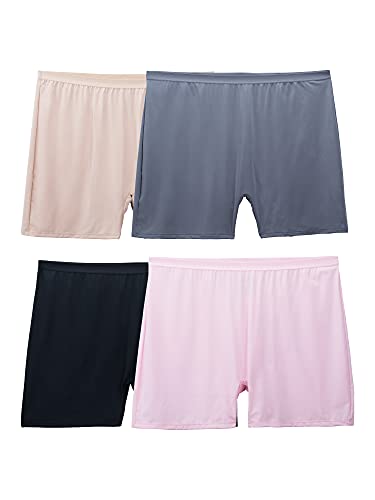 Fruit of the Loom Women's Size Underwear, Designed to Fit Your Curves, Boxer Brief-Microfiber-Assorted, 10 Plus