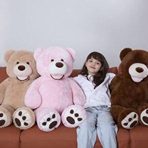 MorisMos Giant Teddy Bear with Big Footprints Plush Stuffed Animals Light Brown 39 inches