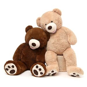 MorisMos Giant Teddy Bear with Big Footprints Plush Stuffed Animals Light Brown 39 inches