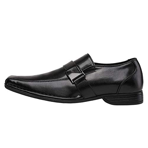 Bruno Marc Men's Giorgio-3 Black Leather Lined Dress Loafers Shoes - 8 M US