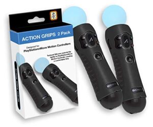 officially licensed sony playstation action grips for playstation move motion controllers – textured silicone