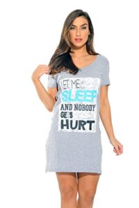 just love sleep dress for women / sleeping / dorm shirt / nightshirt,grey - let me sleep,medium