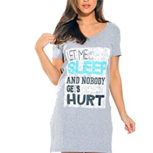 Just Love Sleep Dress for Women / Sleeping / Dorm Shirt / Nightshirt,Grey - Let Me Sleep,Medium