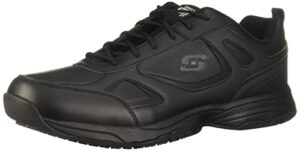 skechers men's dighton athletic work food service shoe, black, 9 wide