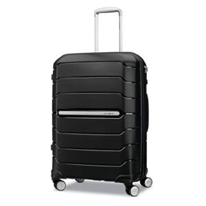 samsonite freeform hardside expandable with double spinner wheels, checked-medium 24-inch, black