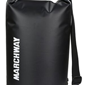 MARCHWAY Floating Waterproof Dry Bag 5L/10L/20L/30L/40L, Roll Top Sack Keeps Gear Dry for Kayaking, Rafting, Boating, Swimming, Camping, Hiking, Beach, Fishing (Black, 10L)