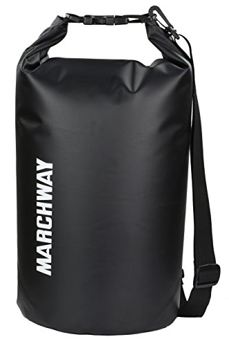 MARCHWAY Floating Waterproof Dry Bag 5L/10L/20L/30L/40L, Roll Top Sack Keeps Gear Dry for Kayaking, Rafting, Boating, Swimming, Camping, Hiking, Beach, Fishing (Black, 10L)