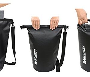 MARCHWAY Floating Waterproof Dry Bag 5L/10L/20L/30L/40L, Roll Top Sack Keeps Gear Dry for Kayaking, Rafting, Boating, Swimming, Camping, Hiking, Beach, Fishing (Black, 10L)