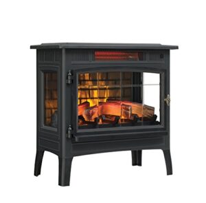 duraflame electric infrared quartz fireplace stove with 3d flame effect, black