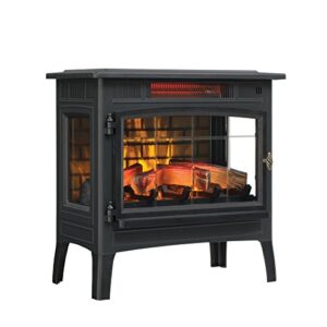 Duraflame Electric Infrared Quartz Fireplace Stove with 3D Flame Effect, Black