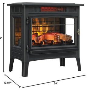 Duraflame Electric Infrared Quartz Fireplace Stove with 3D Flame Effect, Black