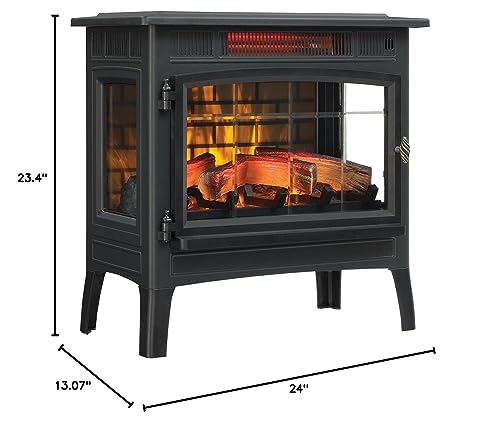 Duraflame Electric Infrared Quartz Fireplace Stove with 3D Flame Effect, Black