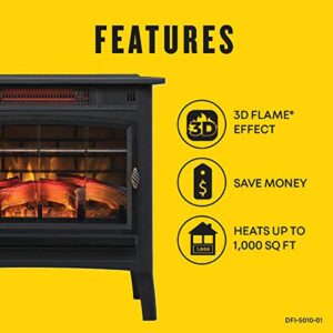 Duraflame Electric Infrared Quartz Fireplace Stove with 3D Flame Effect, Black