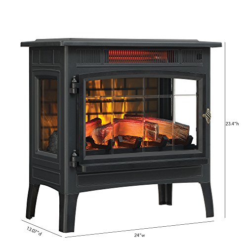 Duraflame Electric Infrared Quartz Fireplace Stove with 3D Flame Effect, Black