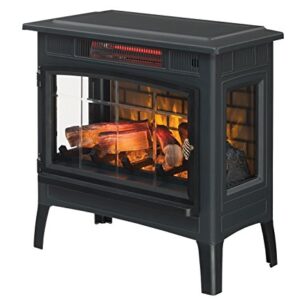 Duraflame Electric Infrared Quartz Fireplace Stove with 3D Flame Effect, Black